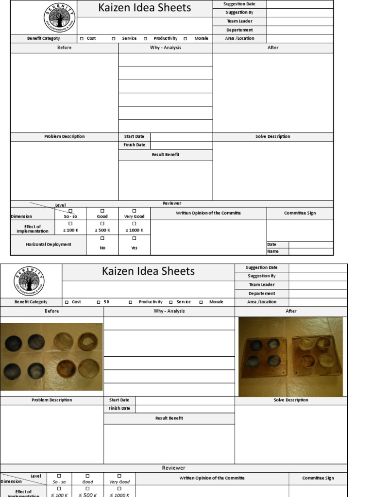 Form Kaizen | PDF | Accountability | Lean Manufacturing