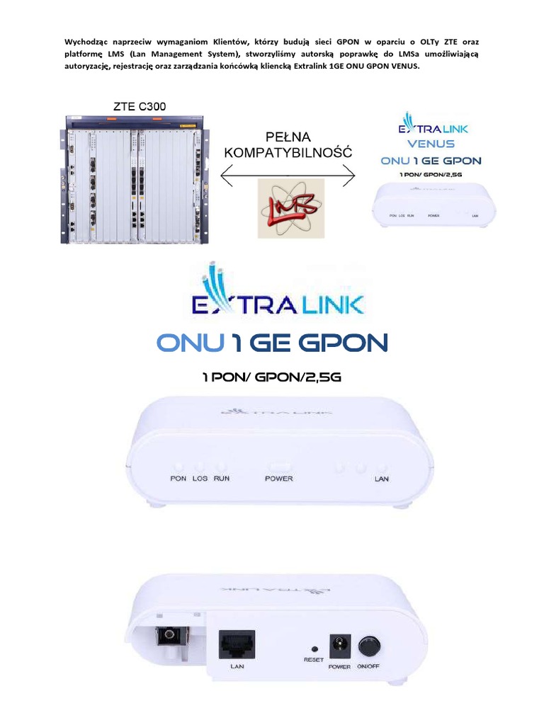 Extralink Gpon Venus 1ge | PDF