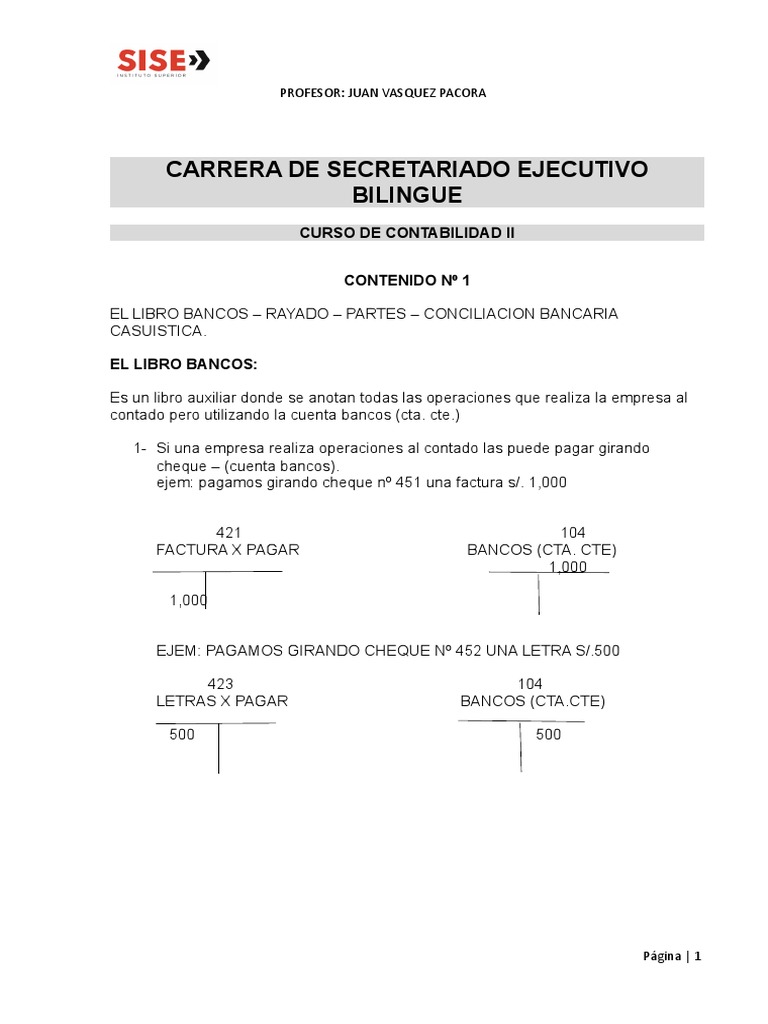 Libro de Bancos y Conciliación Contable | PDF | Cheque | Bancos