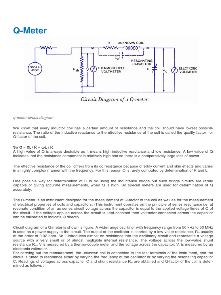 Q Meter Notes | PDF | Inductor | Electrical Resistance And Conductance