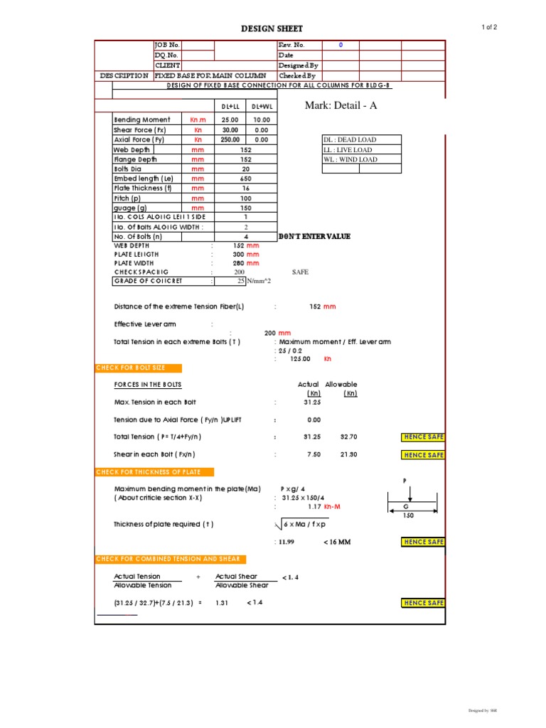 Base Plate Uc152x152x23 | PDF | Screw | Materials