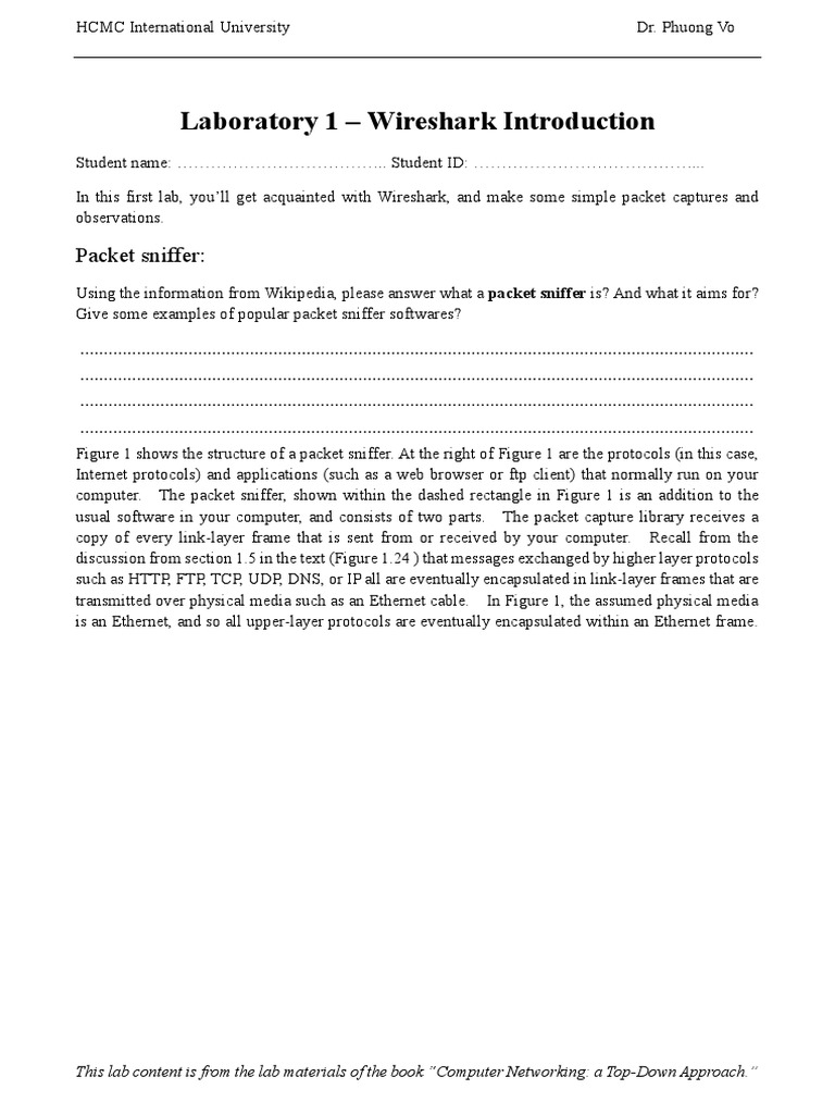 LabComnet1 - IT - Intro To WireShark | PDF | Transmission Control Protocol | Communications ...