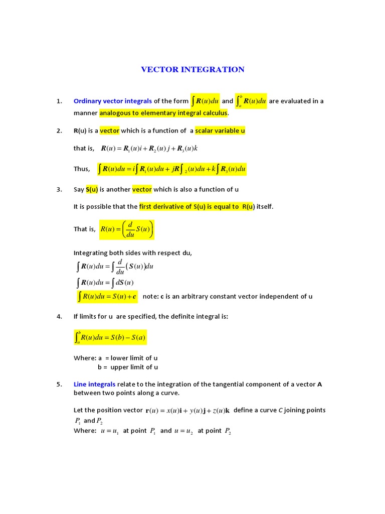 A Comprehensive Examination of Vector Integration Techniques | PDF ...
