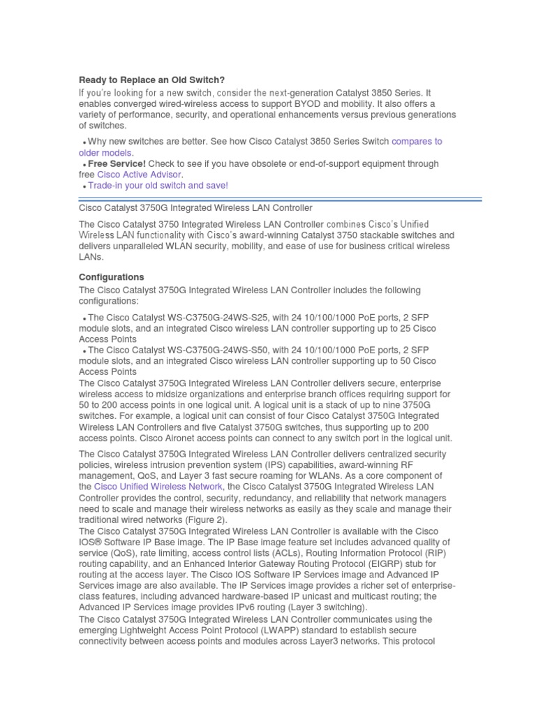 Ready To Replace An Old Switch?: Compares To Older Models Cisco Active ...