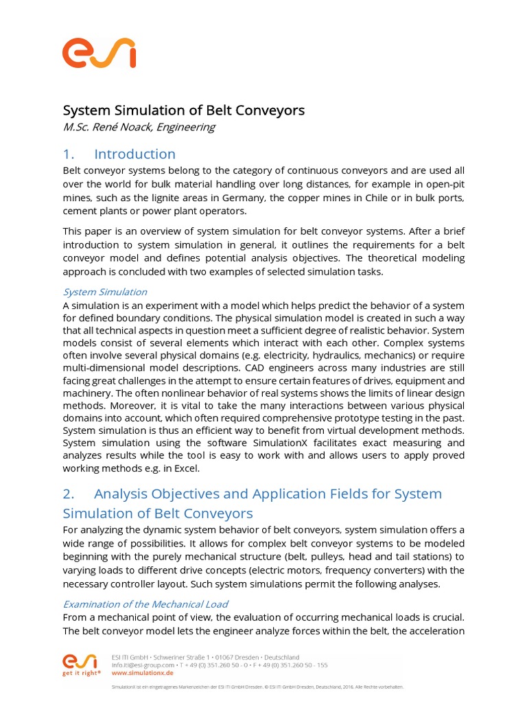 Belt Conveyor System Simulation Overview | PDF | Belt (Mechanical ...