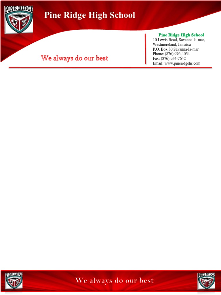 Pine Ridge High School Contact Information | PDF