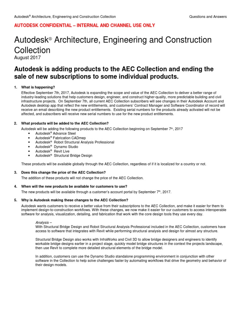 AEC Collection Expansion FAQ | PDF | Autodesk | Subscription Business Model