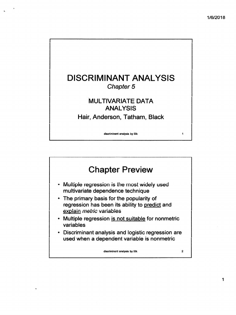 Discriminant Analysis | PDF