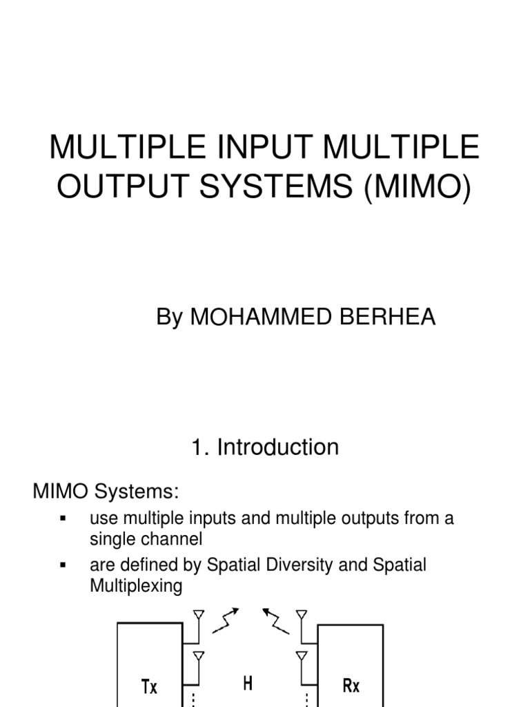 MIMO Presentation | PDF | Mimo | Multiplexing