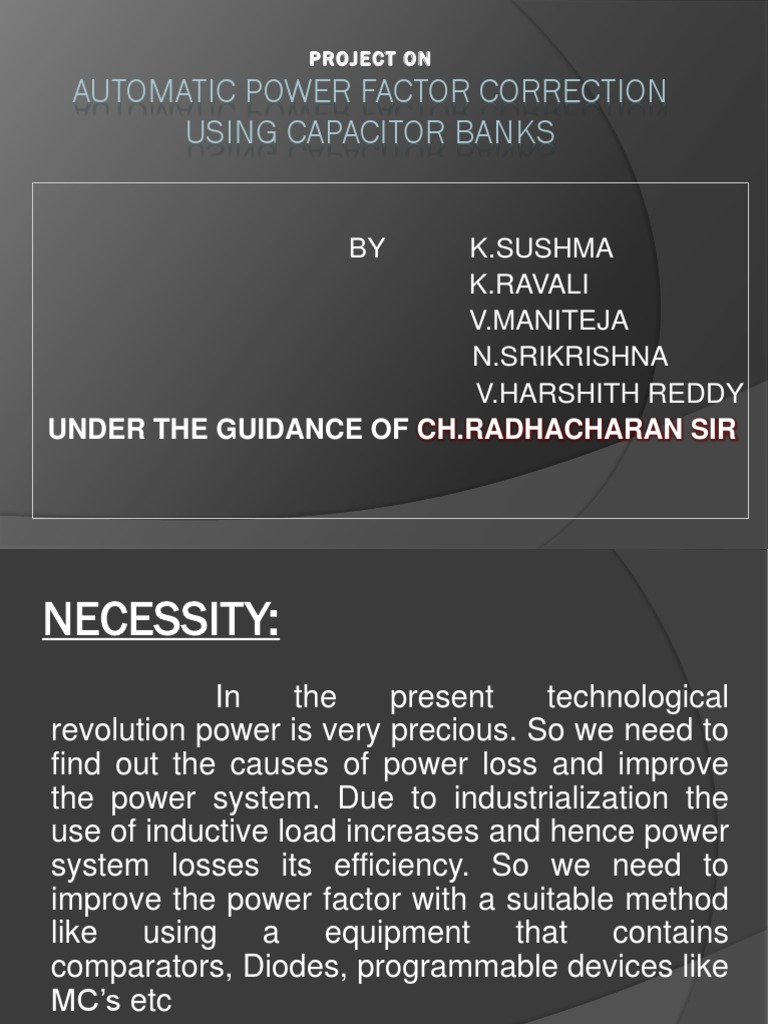 Automatic Power Factor Correction Using Capacitor Banks | PDF ...
