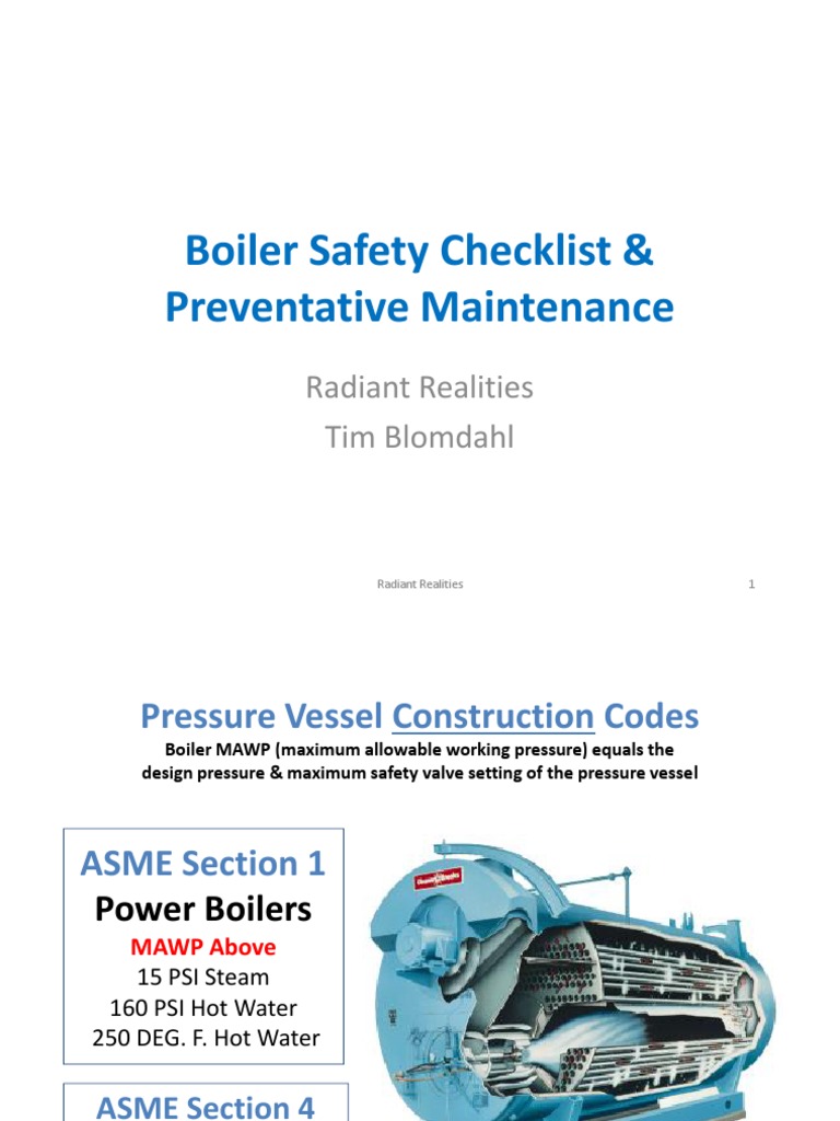 Steam Boiler Inspection Checklist