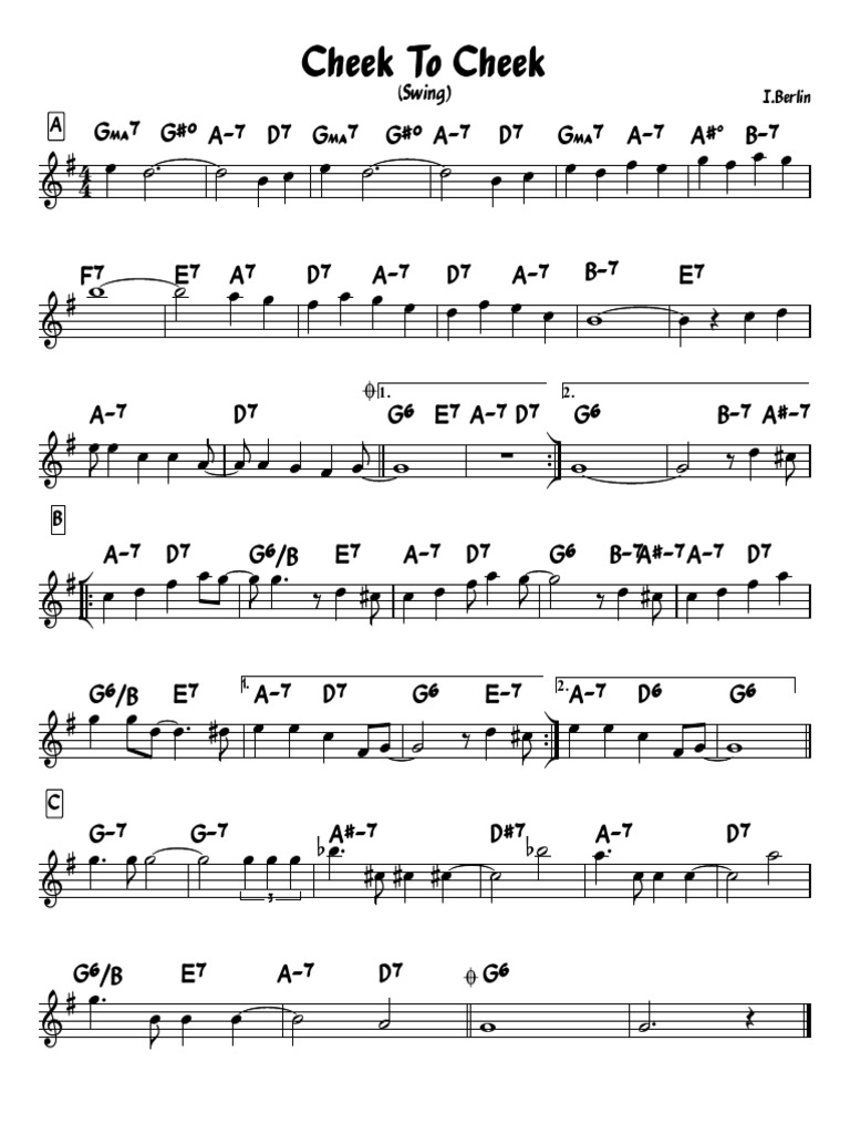 Cheek To Cheek Lead Sheet | PDF