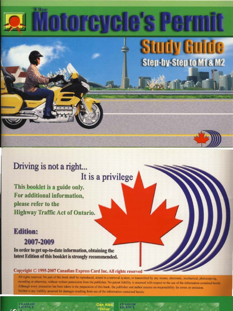 Ontario Motorcycle Handbook M1 M2 | PDF | Motorcycle | Manual Transmission