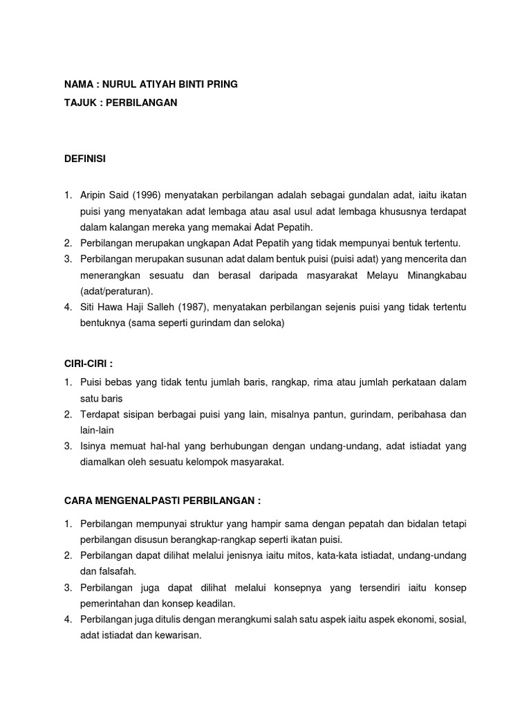 PERBILANGAN | PDF