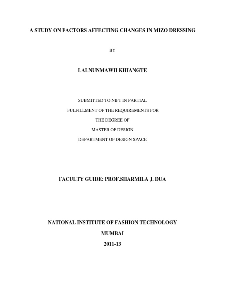 A Study of Factors Affecting Changes in Mizo Dressing | PDF | Weaving ...