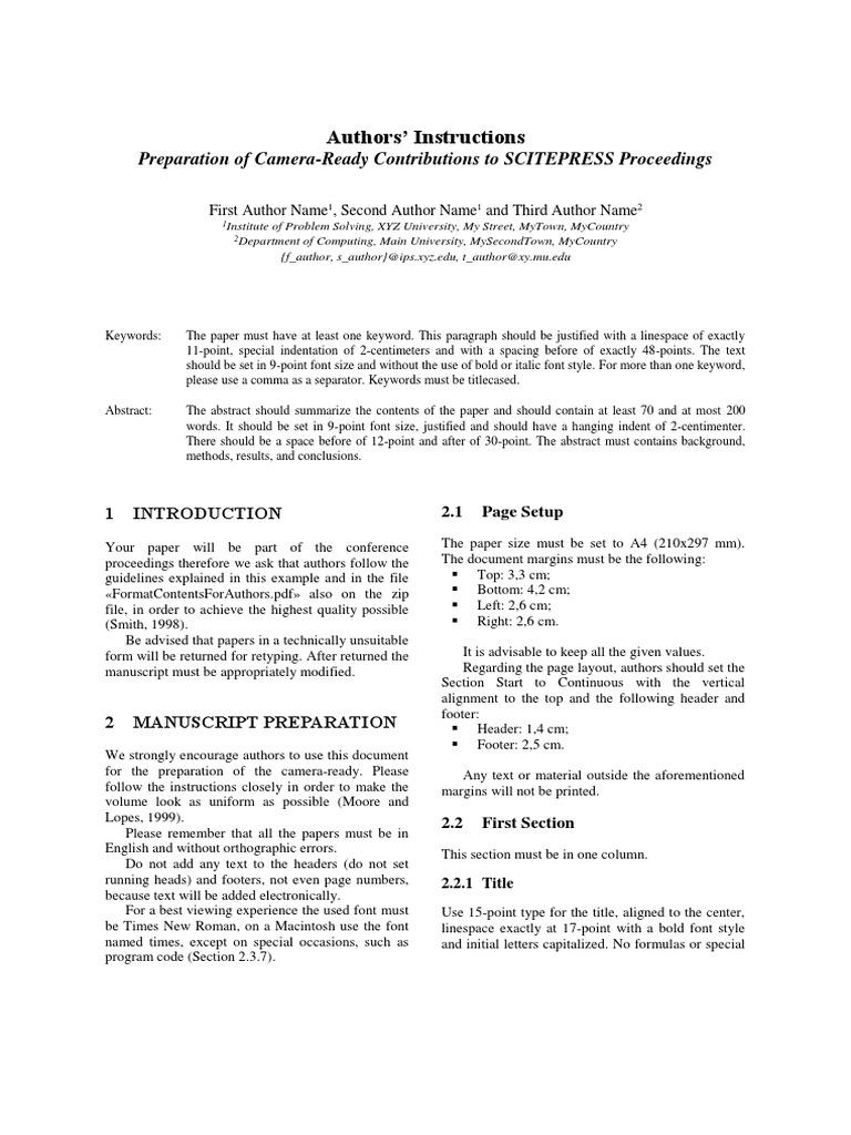 Authors' Instructions: Preparation of Camera-Ready Contributions To ...