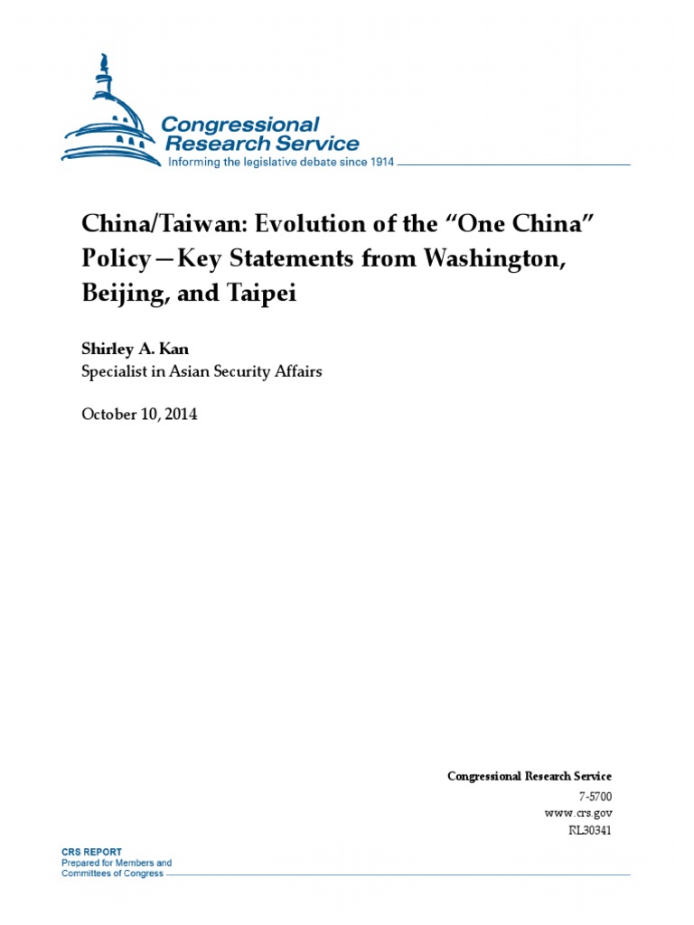 + ChinaTaiwan Evolution of The "One China" Policy PDF | PDF | One China ...