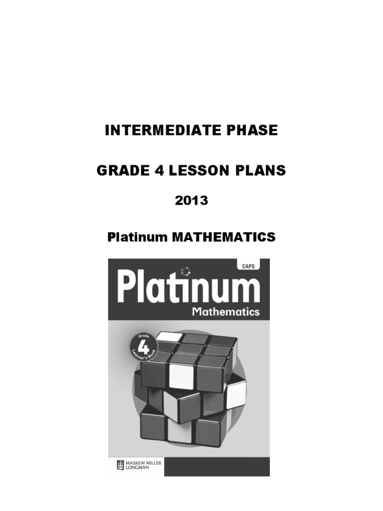 Platinum Mathematics Grade 4 Lesson Plans | PDF | Fraction (Mathematics ...