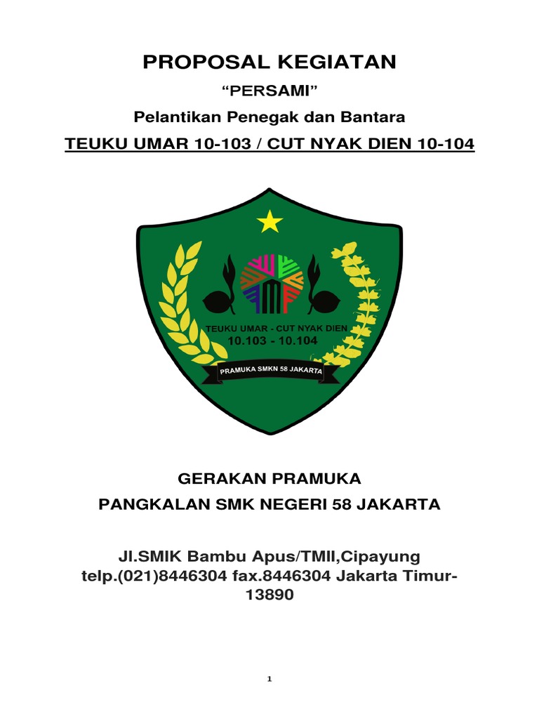 Proposal Persami SMK Negeri 58 Jakarta | PDF