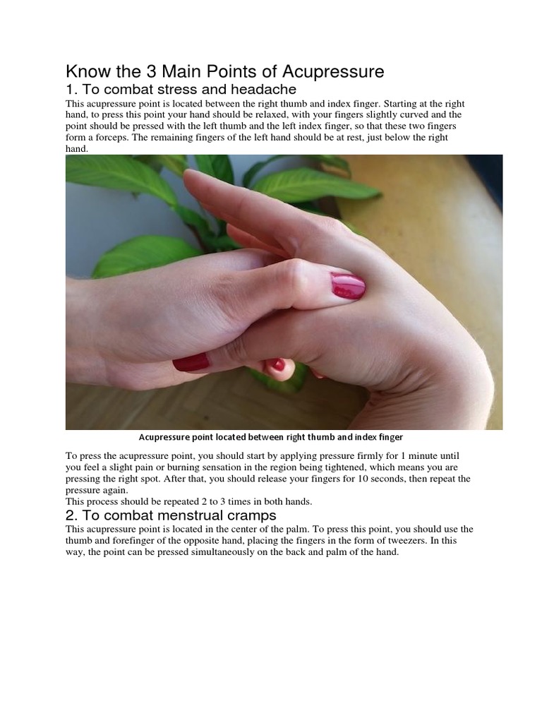 Know The 3 Main Points of Acupressure: 1. To Combat Stress and Headache ...