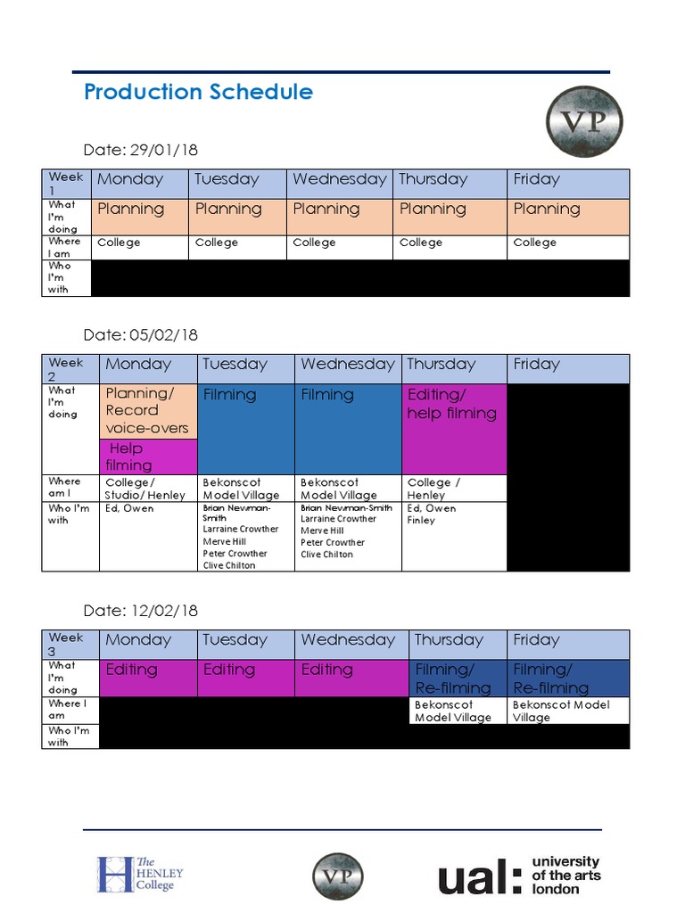 Production Schedule | PDF