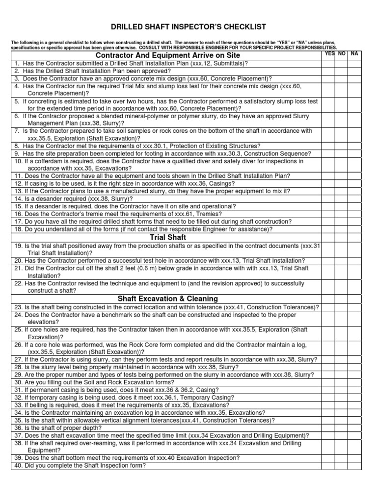 Ds Checklist | PDF | Concrete | General Contractor