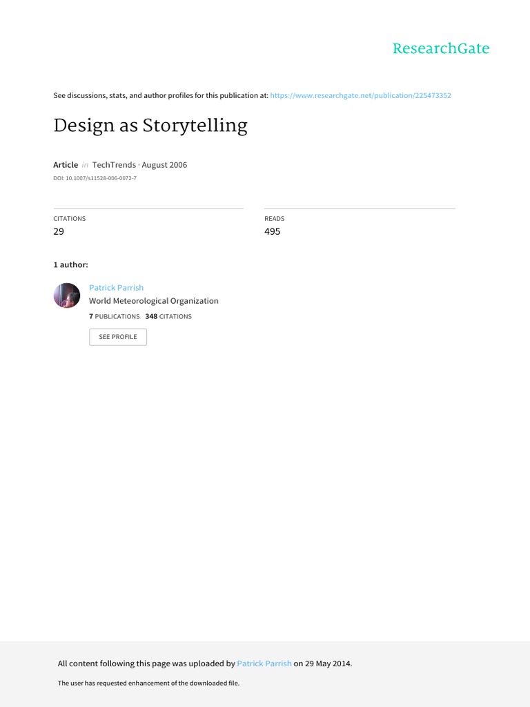Design As Storytelling | PDF | Learning | Design