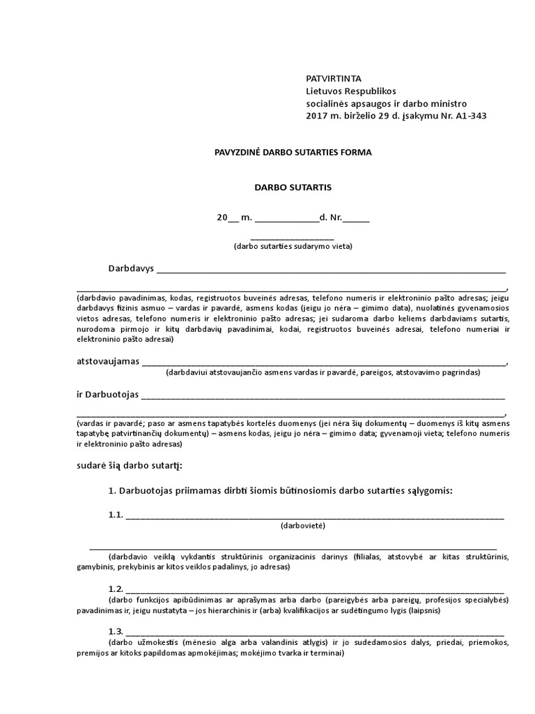 Darbo Sutartis | PDF