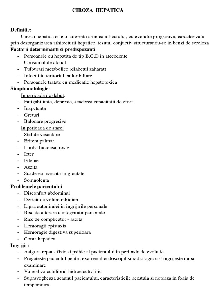 Ciroza Hepatica | PDF