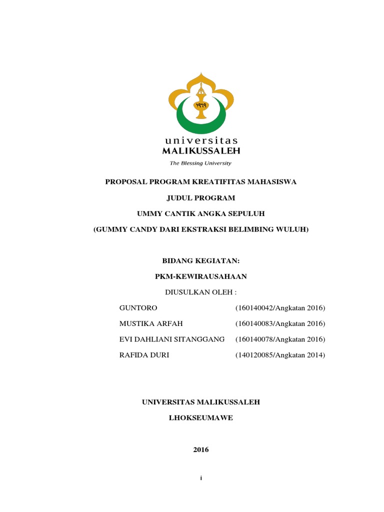 PROPOSAL PKM KEWIRAUSAHAAN