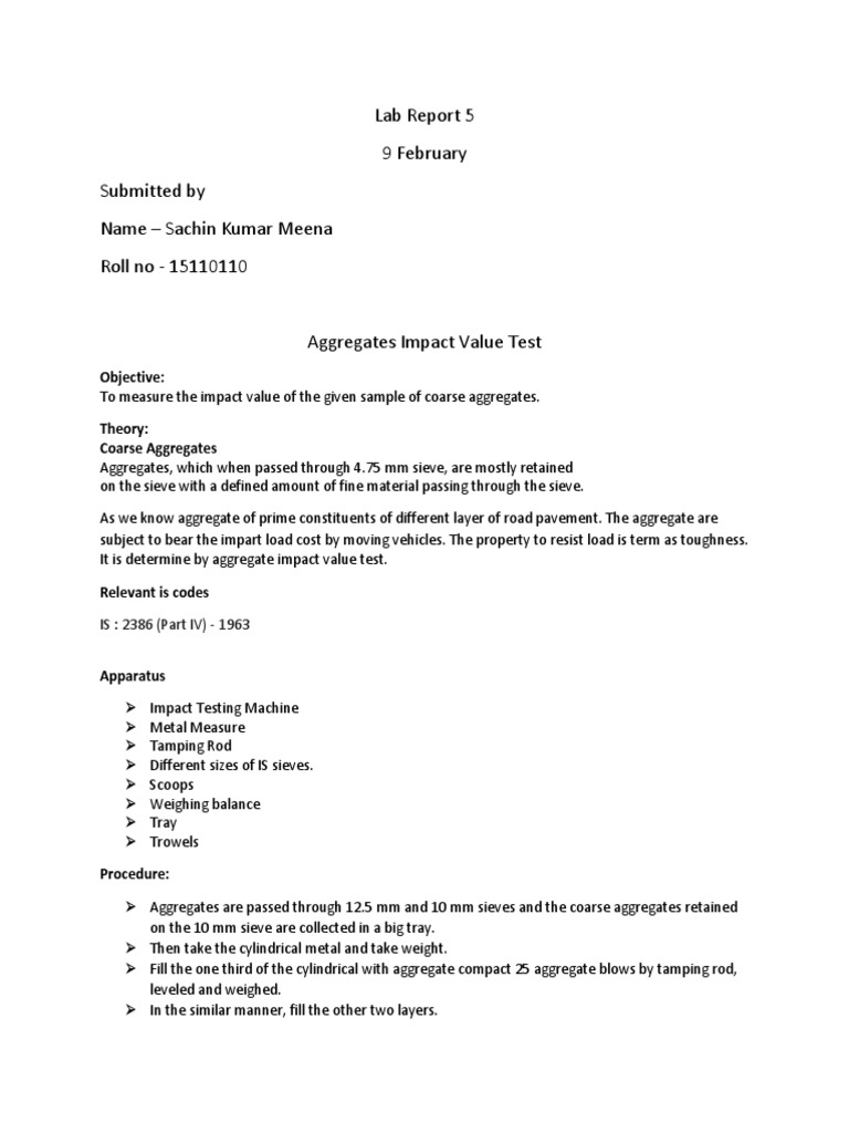 Lab Report 5 | PDF | Construction Aggregate | Wear