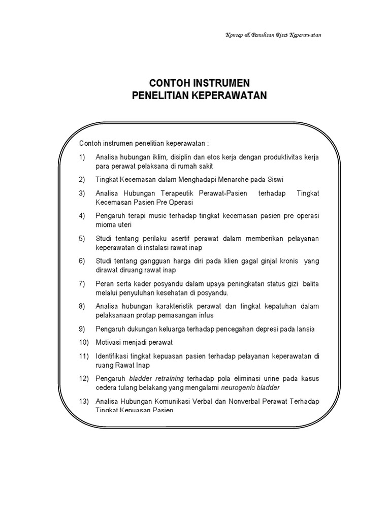 Contoh Instrumen Penelitian | PDF