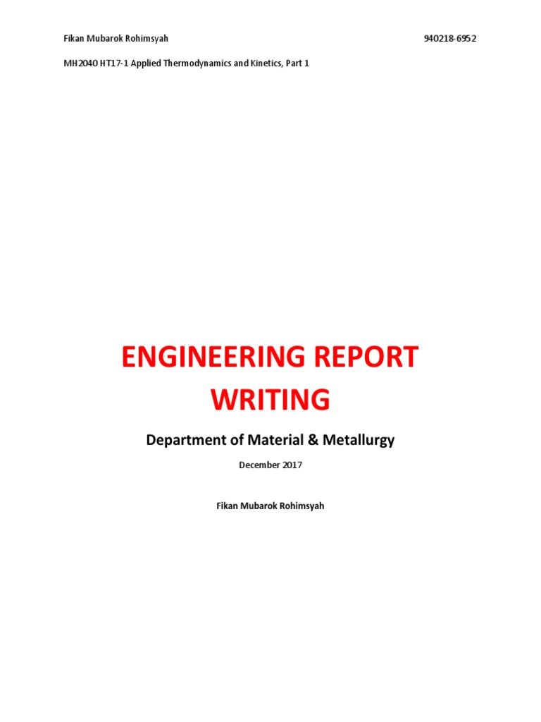 Engineering Report Writing | PDF | Heat Treating | Steel