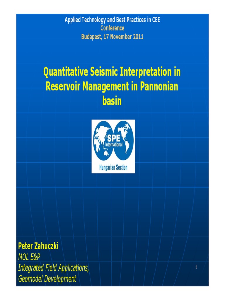 Quantitative Seismic Interpretation in Reservoir Management in Pannonian Basin | Download Free ...