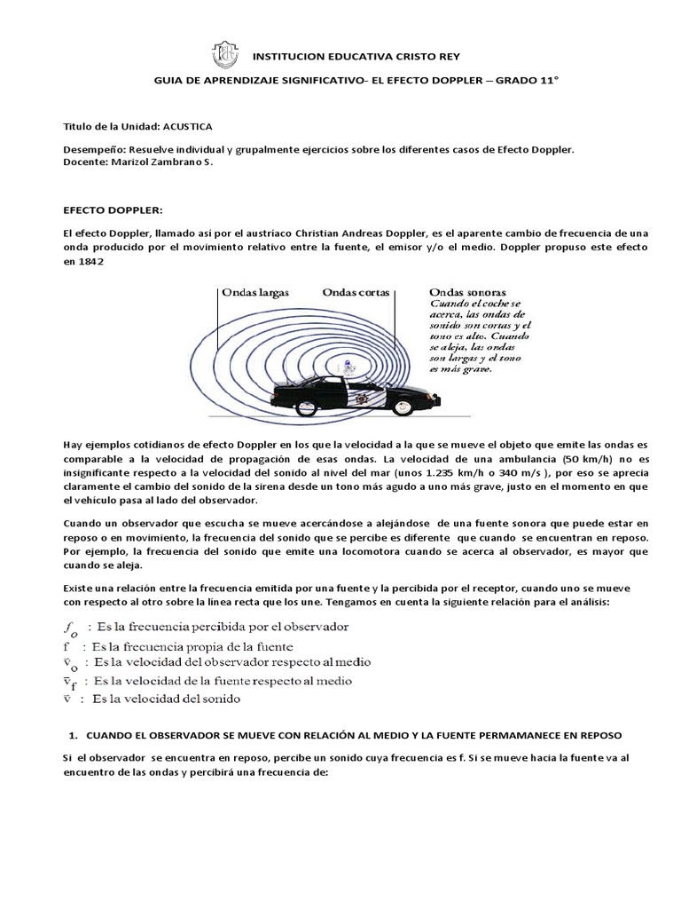 Guia Efecto Doppler | PDF | Efecto Doppler | Sonido