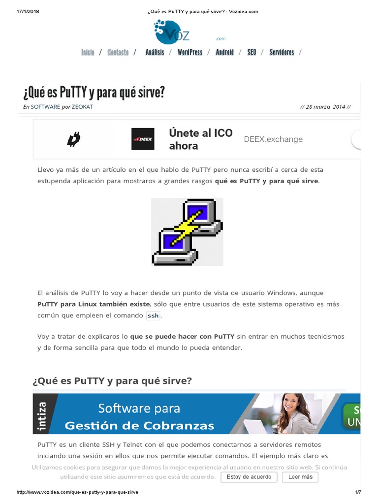 ¿Qué Es PuTTY y para Qué Sirve - Vozidea | PDF | Servidor (Computación ...