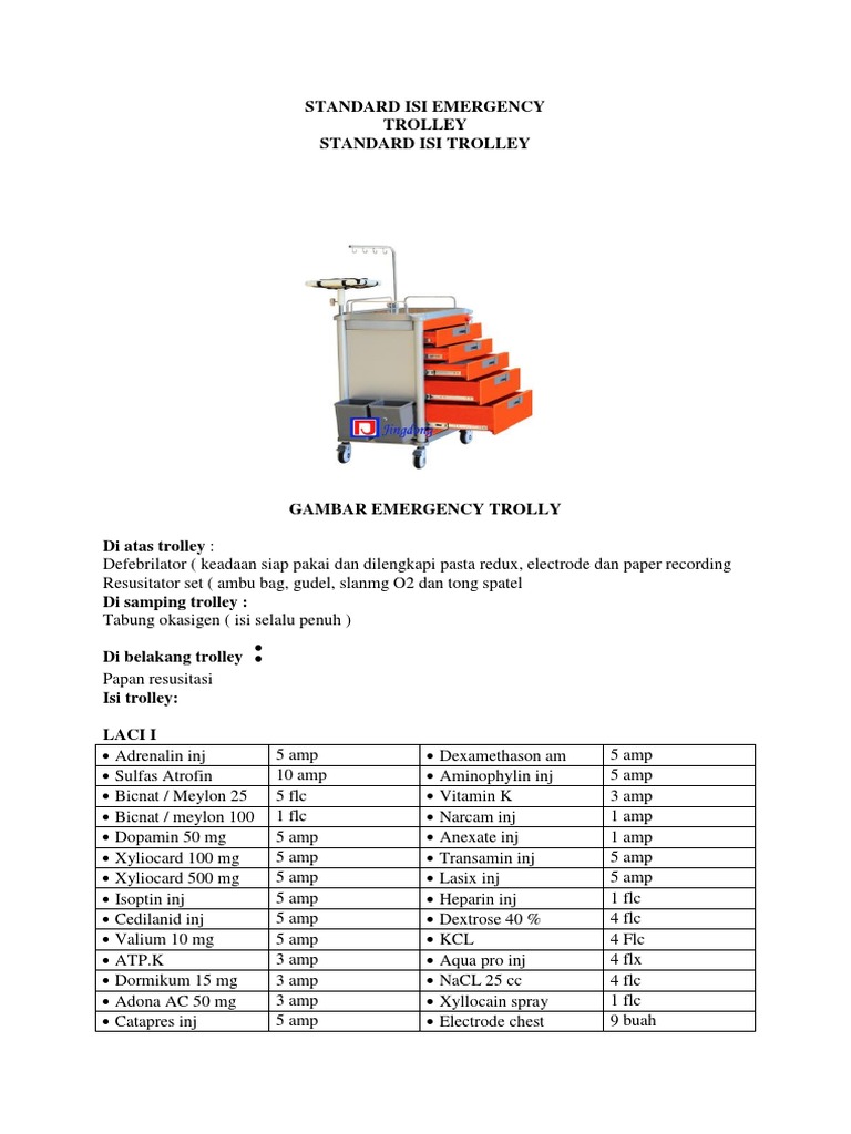 Standard Isi Emergency Trolly | PDF