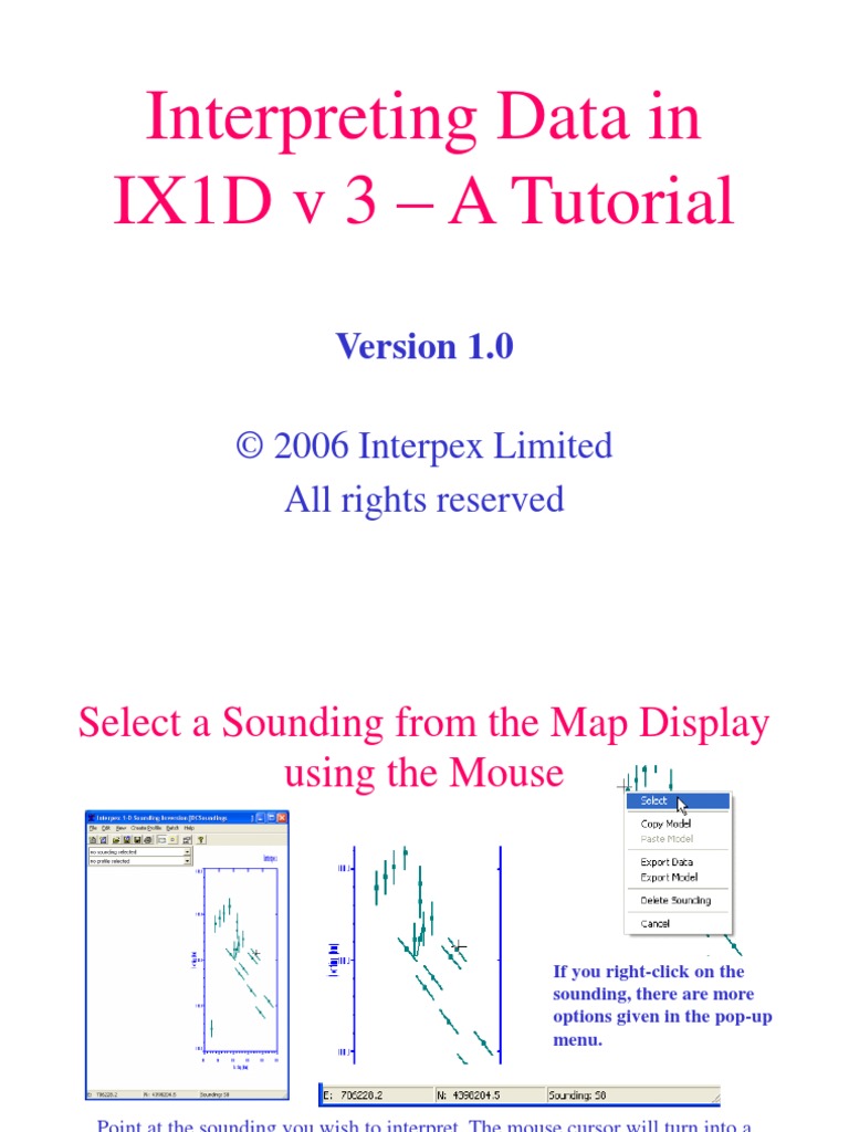 Interpreting Data in IX1D V 3 - A Tutorial: © 2006 Interpex Limited All ...