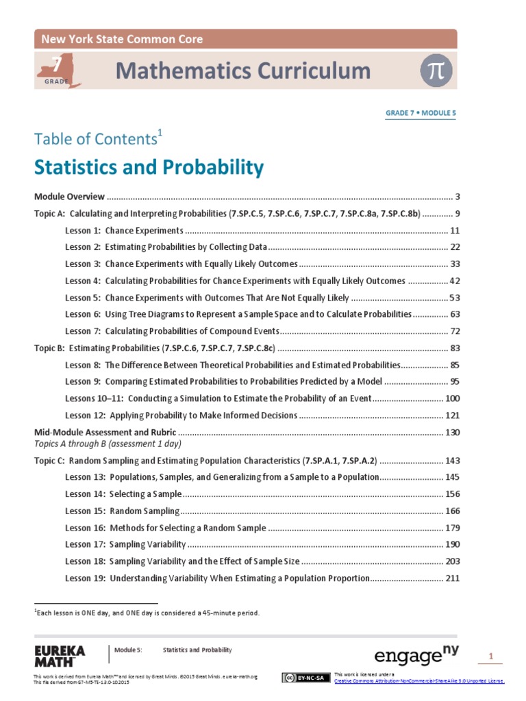 Math g7 m5 Module Overview PDF | PDF | Randomness | Probability