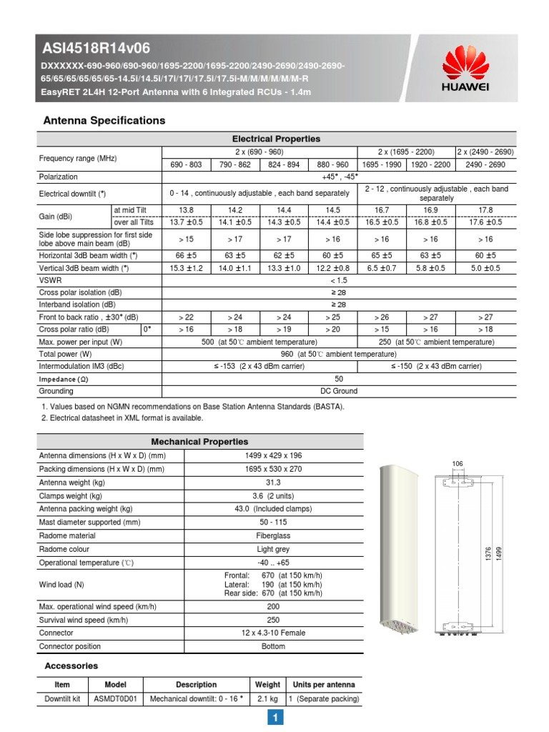 ANT ASI4518R14v06 2501 Datasheet | Electrical Engineering | Electronics