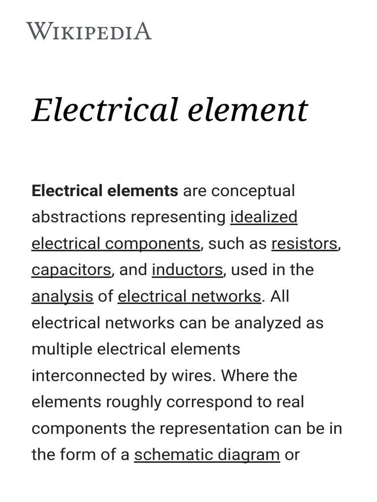 Electrical Element - W | PDF | Electrical Network | Electromagnetism