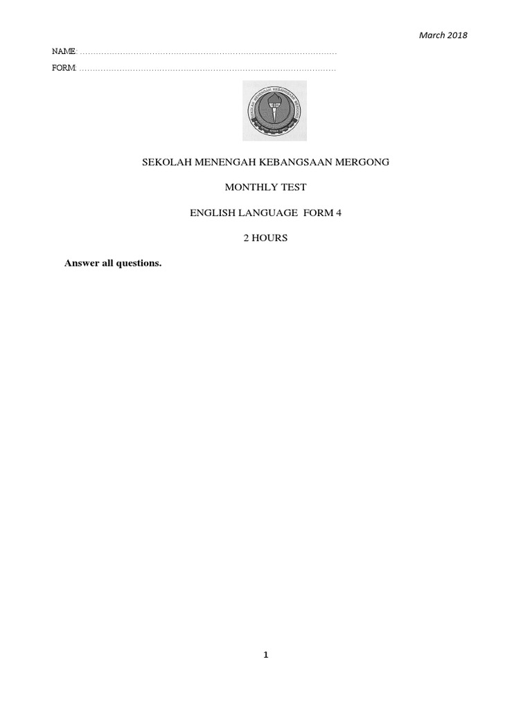 Sekolah Menengah Kebangsaan Mergong | PDF