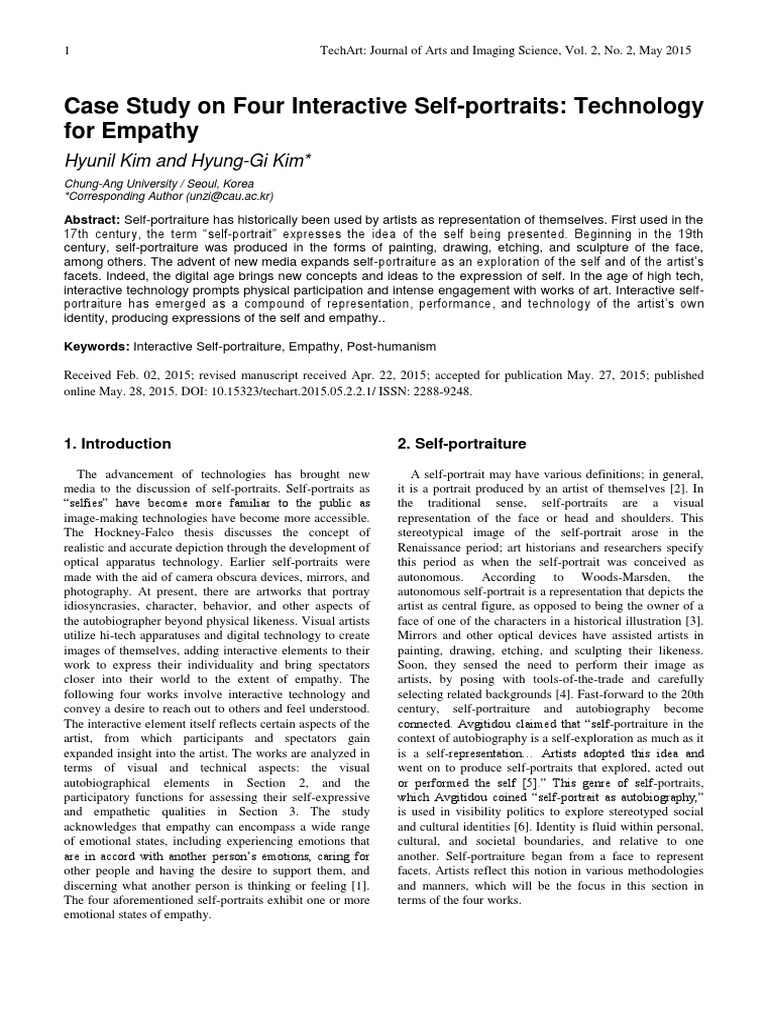 Case Study On Four Interactive Self-Portraits: Technology For Empathy ...