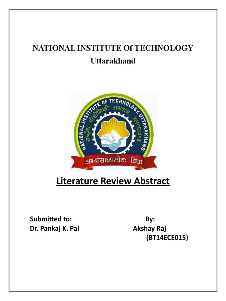 Literature Review Abstract: National Institute of Technology ...