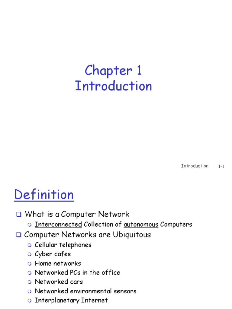 Chapter 1 - Computer Networks and The Internet | PDF | Transmission ...