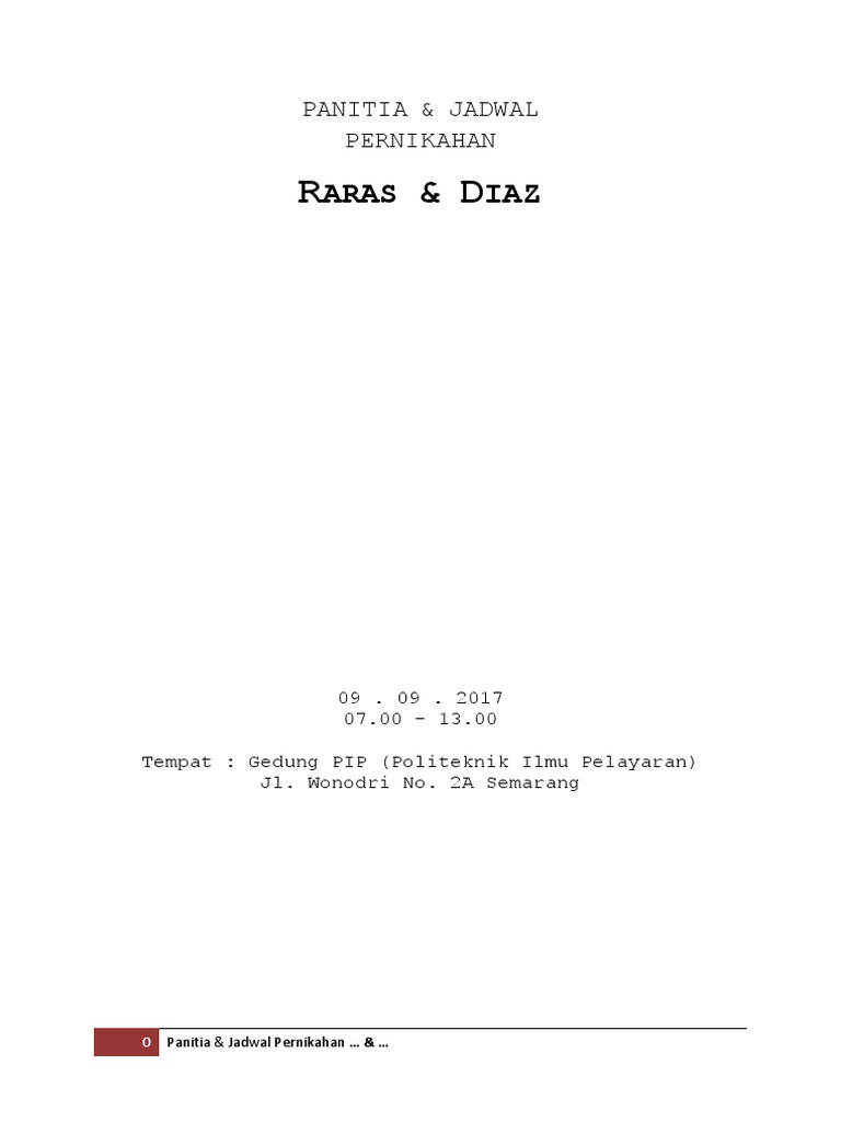 Buklet Pernikahan | PDF