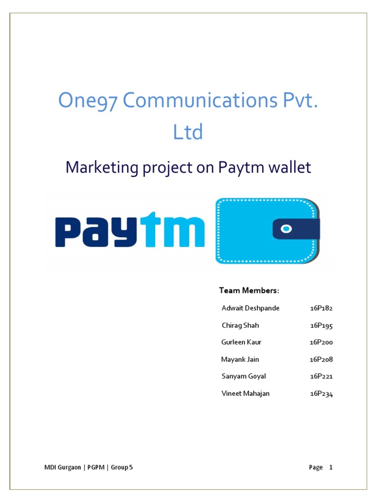 Marketing Analysis of Paytm Wallet | PDF | E Commerce | Financial ...
