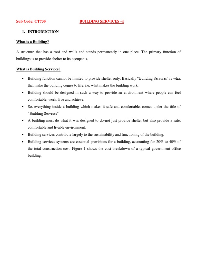 Building Services Introduction Notes | PDF | Ventilation (Architecture ...