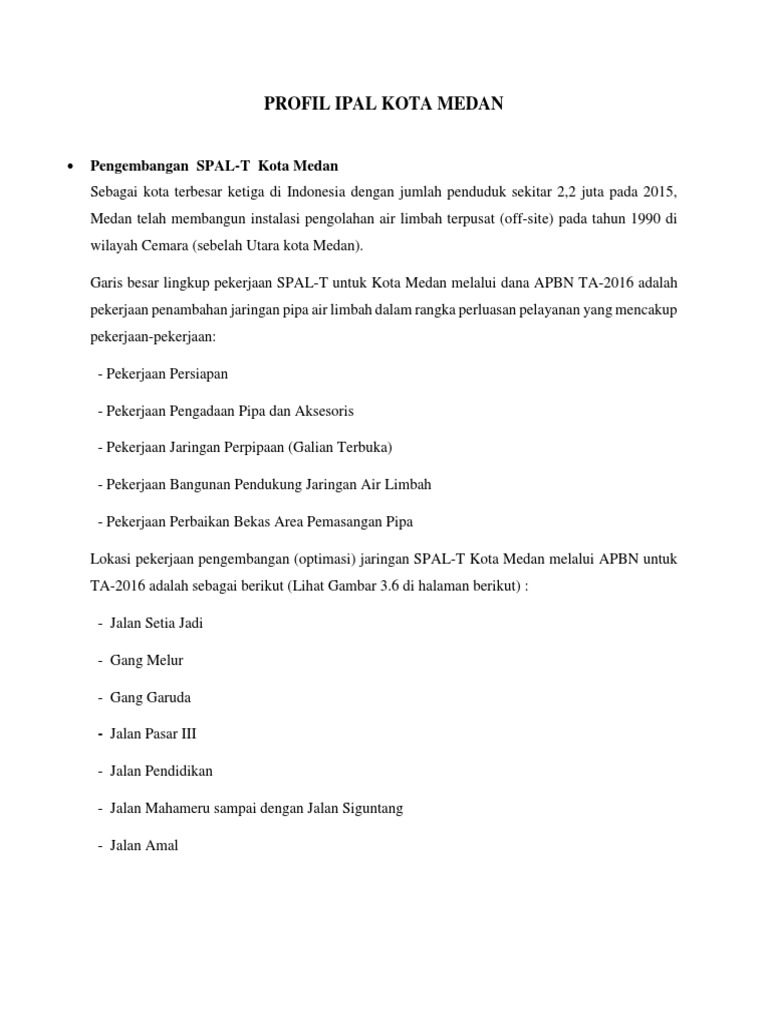Profil Ipal Kota Medan | PDF