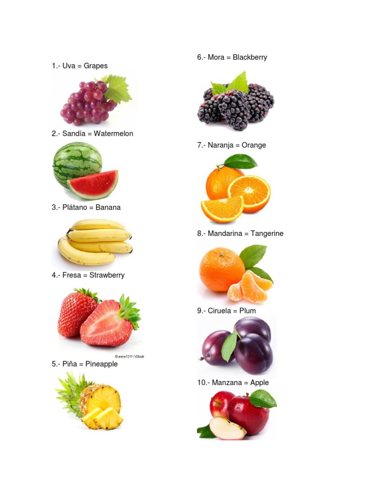 Frutas y Verduras en Ingles 20